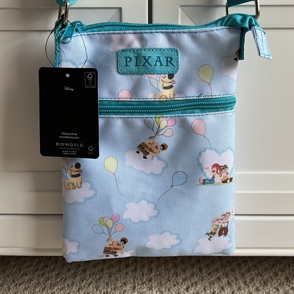 Disney | Bags | Disney Pixar Up Characters Balloon Passport Crossbody ...